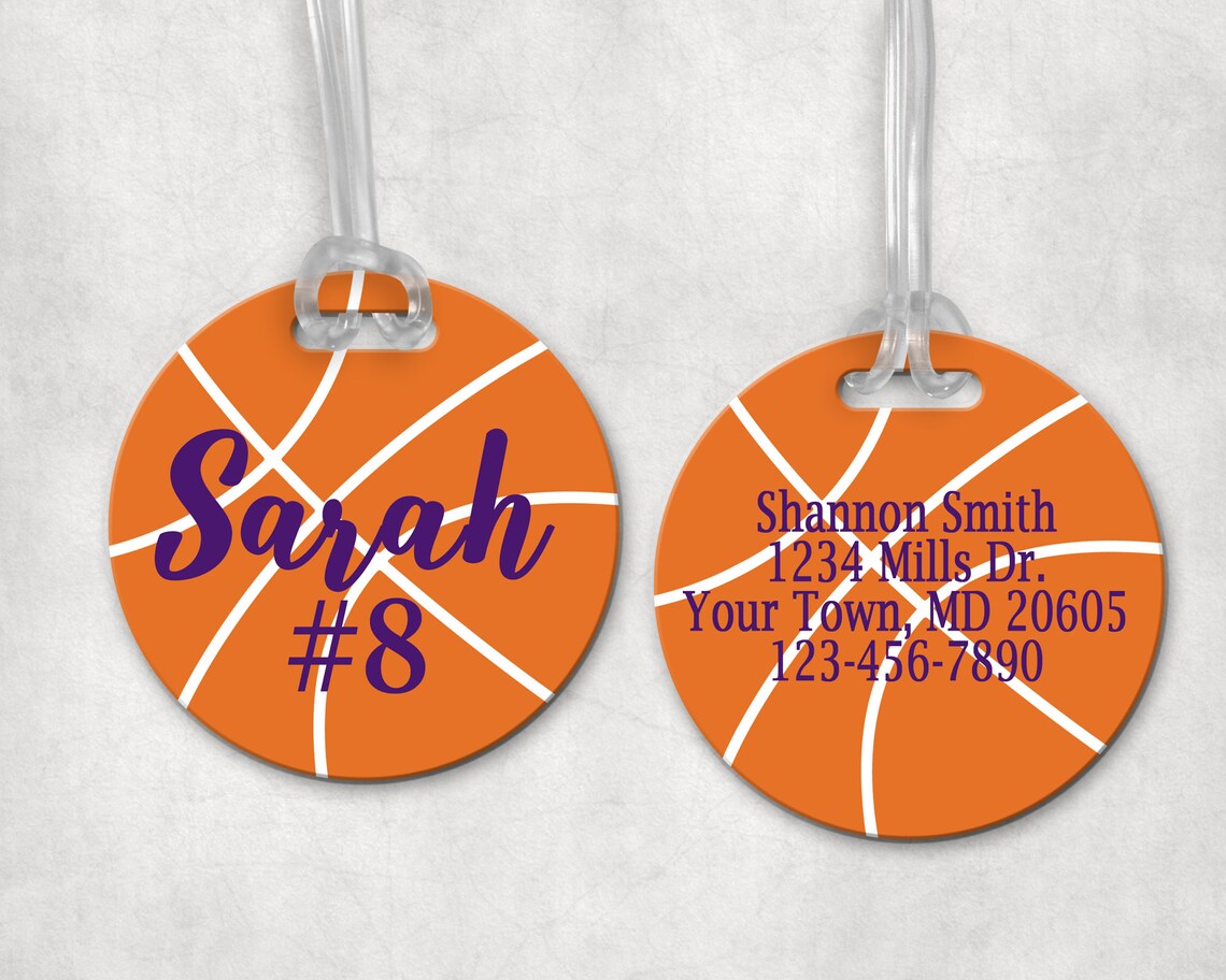 Basketball Bag Tag Personalized Basketball Bag Tag - Etsy