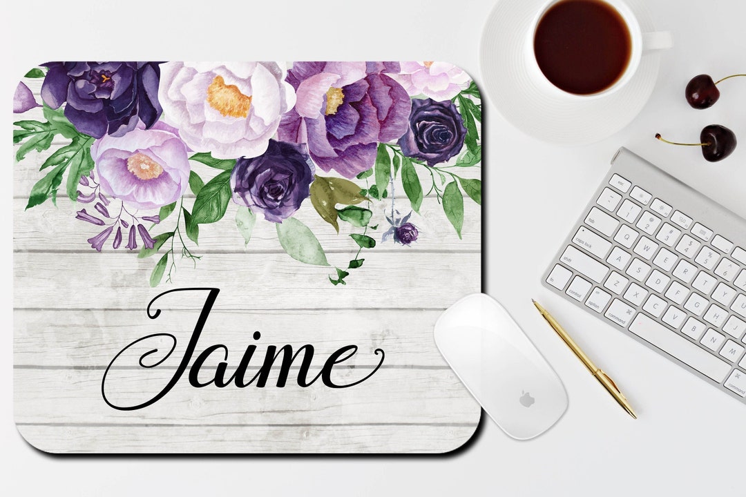 Personalized Mouse Pad, Custom Floral Mouse Pad, Office Decor, Mouse ...