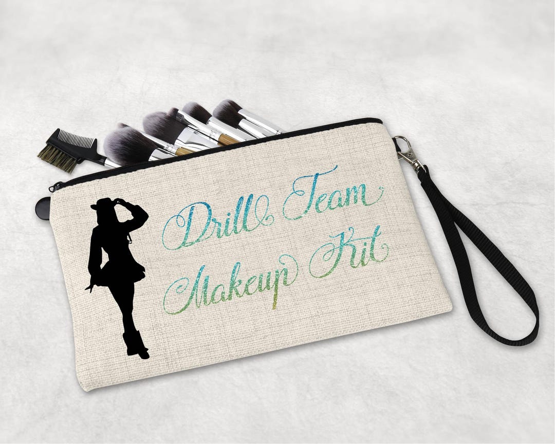 Drill Team Makeup Bag, Personalized Drill Team Gift, Zippered Cosmetic ...