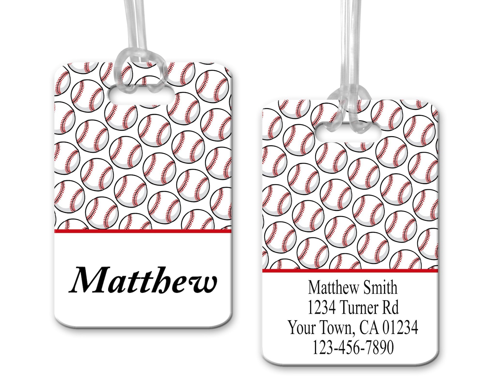 Baseball Luggage Tag, Baseball Backpack Tag, Sports Bag Tag, Sports ...