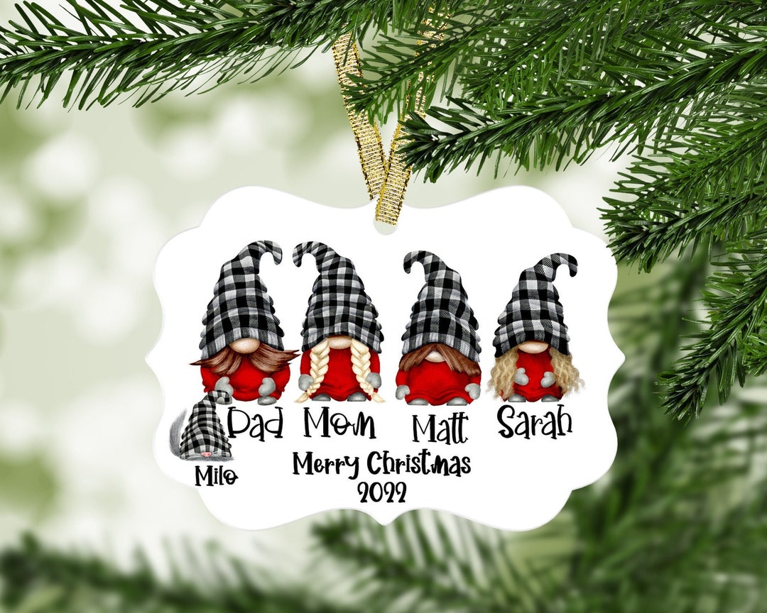 Personalized Gnome Ornament, Custom Gnome Gift, Gnome Family Ornament ... Personalized Gnome Ornament, Custom Gnome Gift, Gnome Family Ornament ...