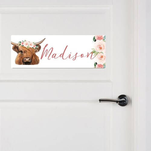 Personalized Highland Cow Name Sign Highland Cow Aluminum - Etsy