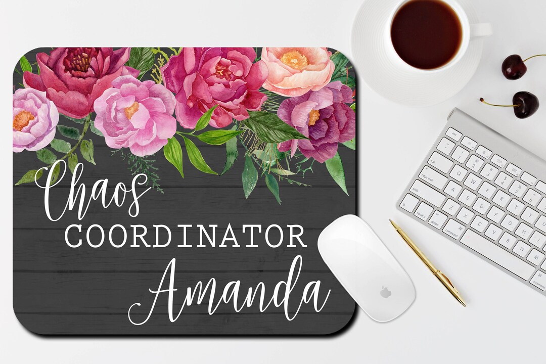 Personalized Mouse Pad, Custom Floral Mouse Pad, Office Decor, Mouse ...