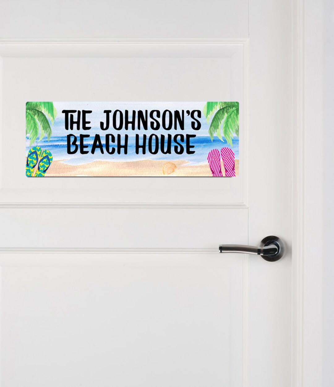 Personalized Beach Name Sign, Beach House Aluminum Door Sign, Beach ...
