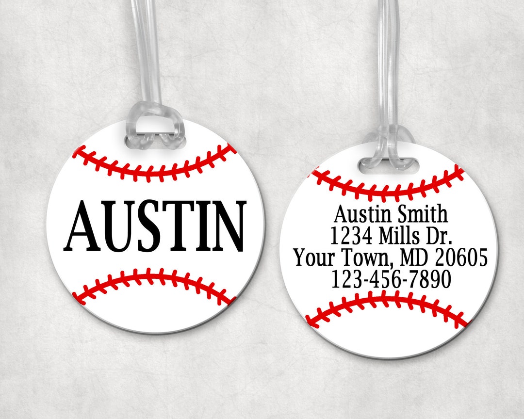 Baseball Bag Tag, Personalized Baseball Tag, Personalized Tags for Boys ...
