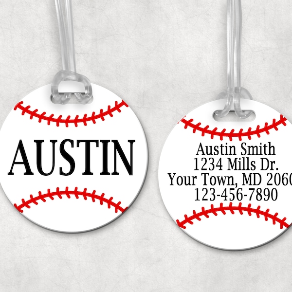 Personalized Baseball Bag Tags for Kids - Etsy