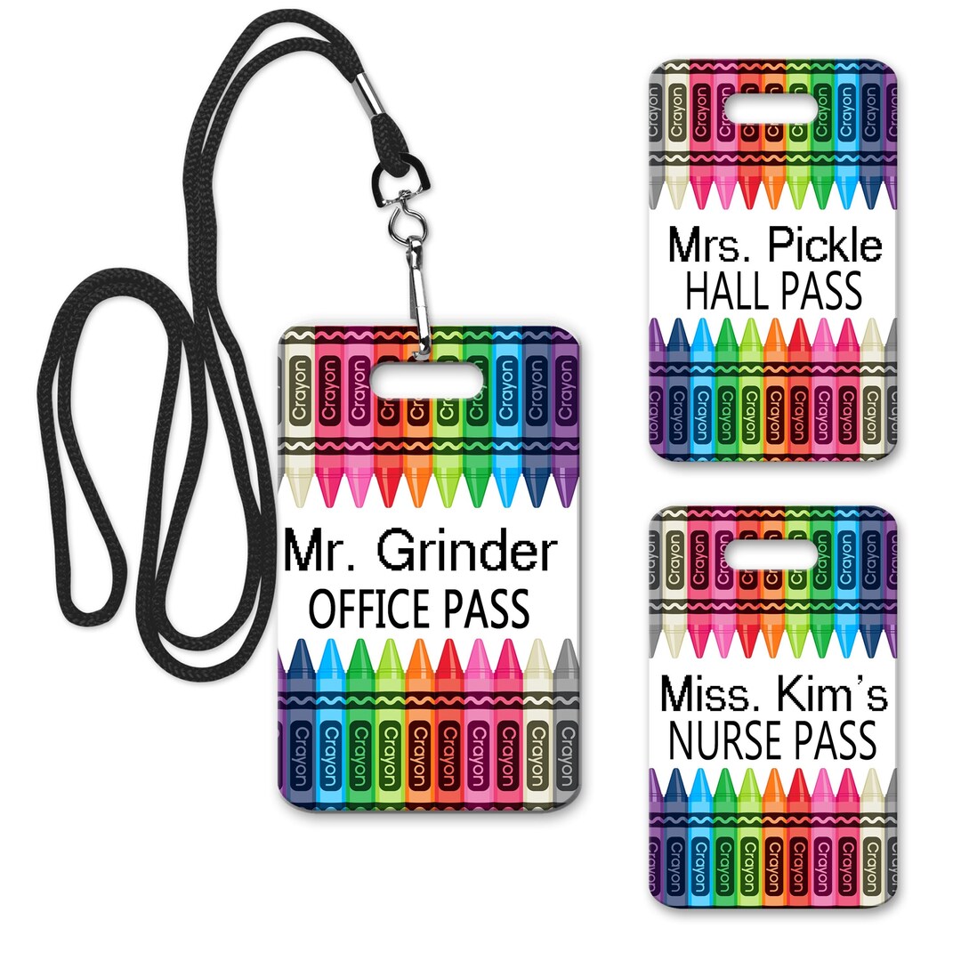 Personalized Lanyard Hall Pass, Teacher Lanyard Classroom Pass, Gift ...