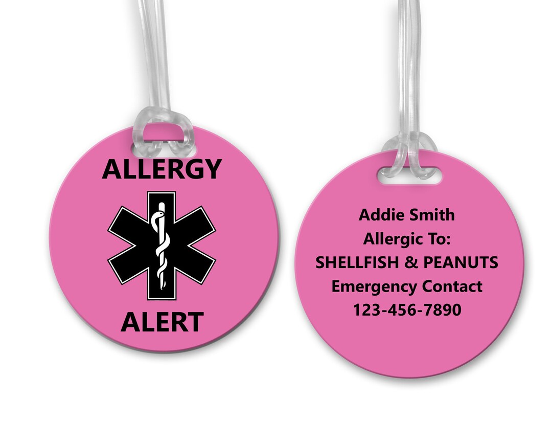 Medical Alert Bag Tag, Personalized Medical ID Tag, Custom Medical Tag ...