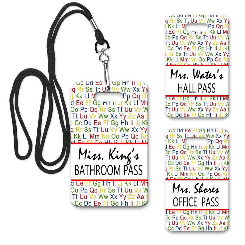 Personalized Lanyard Hall Pass Teacher Lanyard Classroom - Etsy