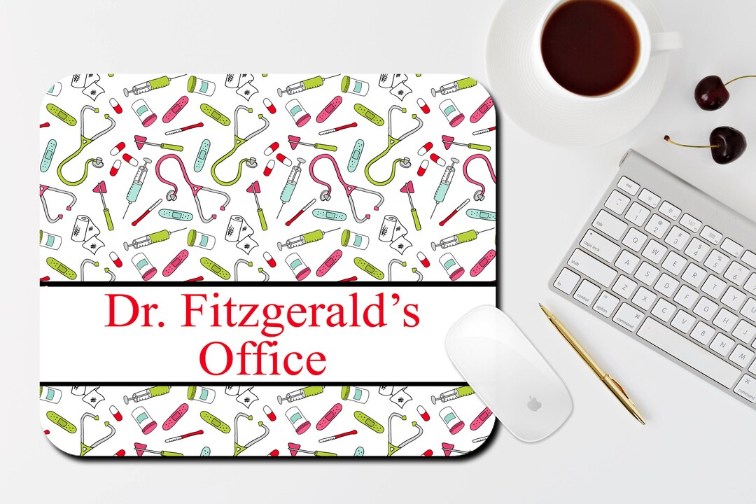 Nurse Mouse Pad, Gift for Pediatric Doctor, Mouse Pad and Coaster Set ...