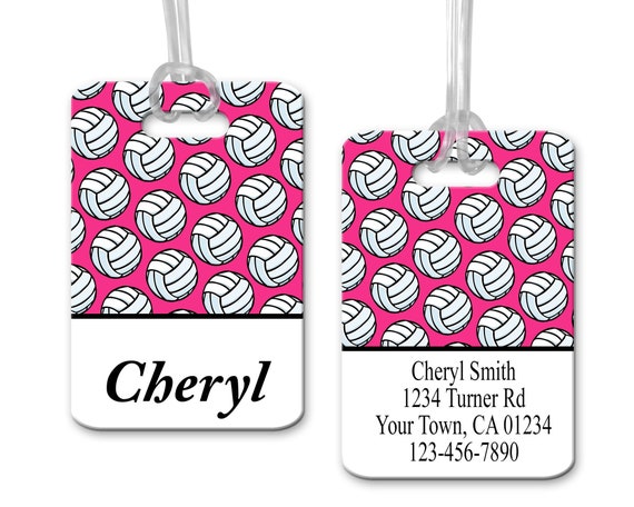 Volleyball Bag Tag Personalized Bag Tag Backpack Tag Sports | Etsy