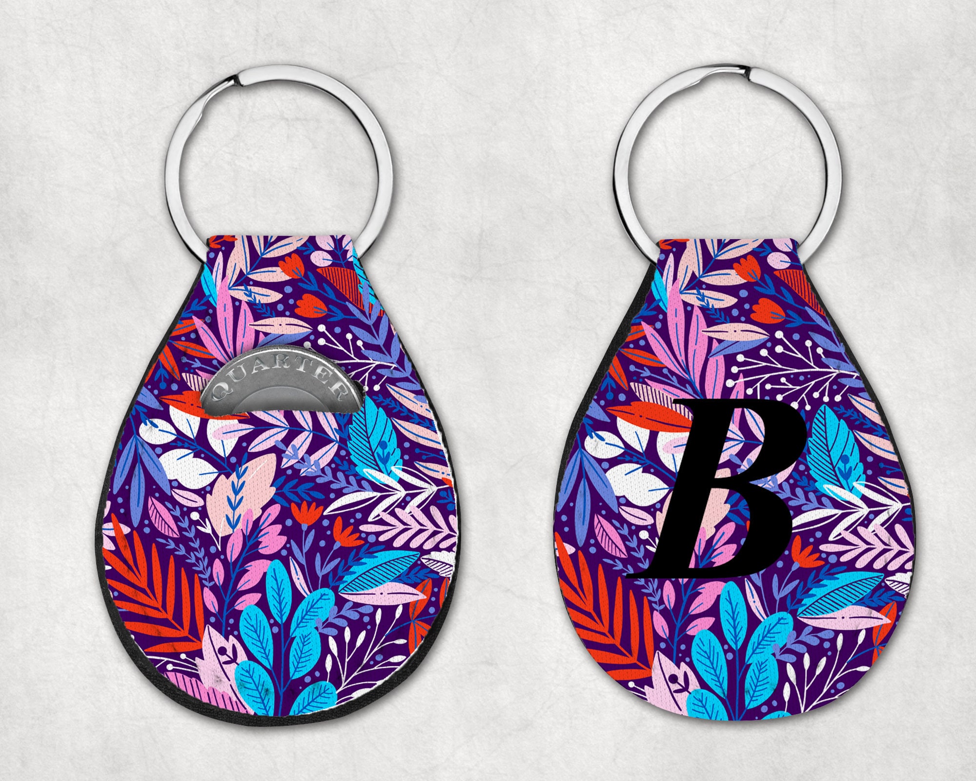 Personalized Quarter Holder Keychain, Quarter Keeper, Coin Holder - Etsy