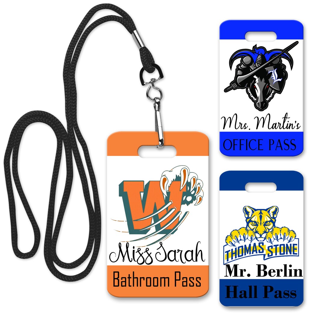 Personalized Lanyard Pass, Teacher Lanyard Classroom Pass, Gift for ...