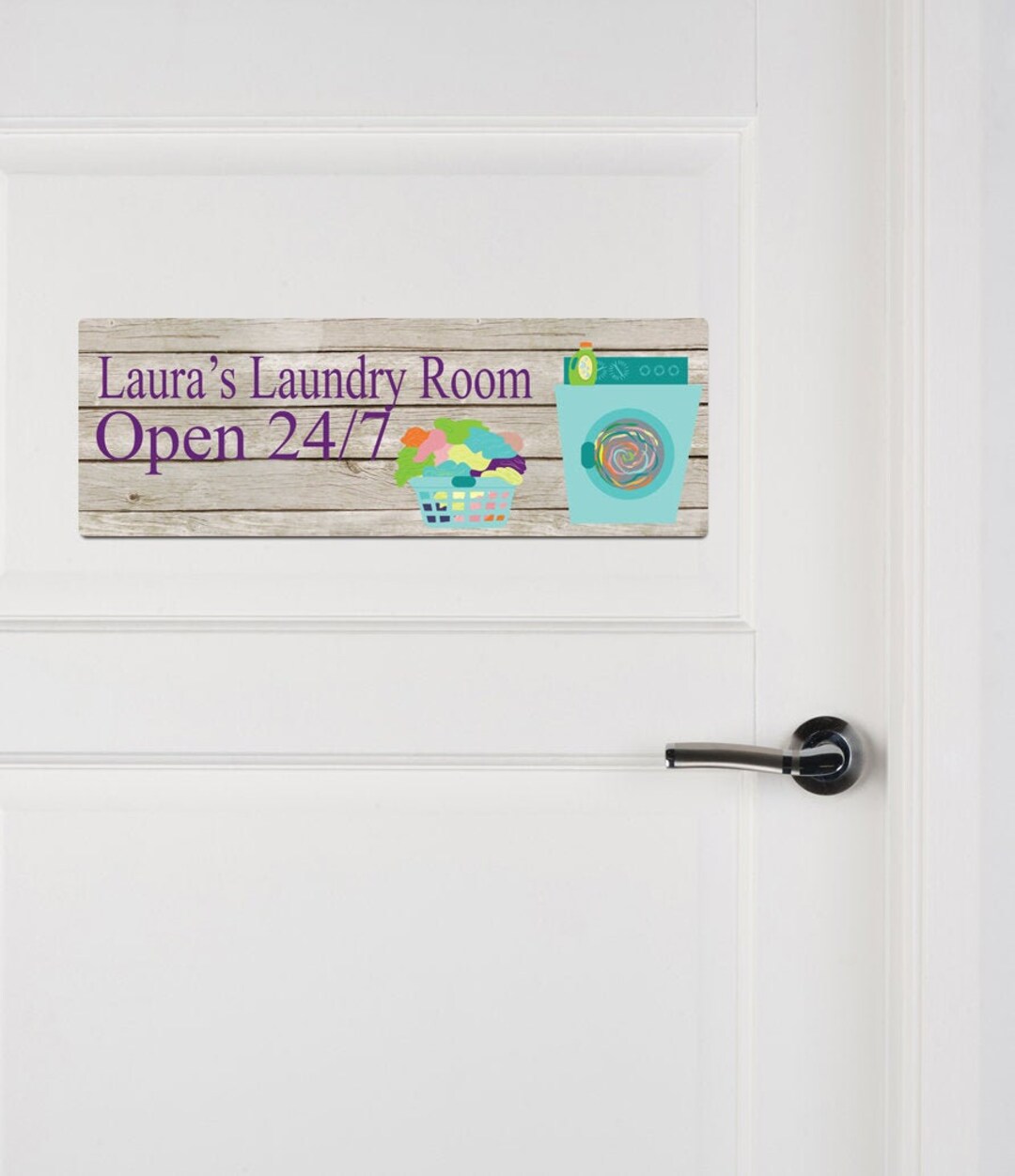 Personalized Laundry Sign, Laundry Room Aluminum Door Sign, Laundry ...