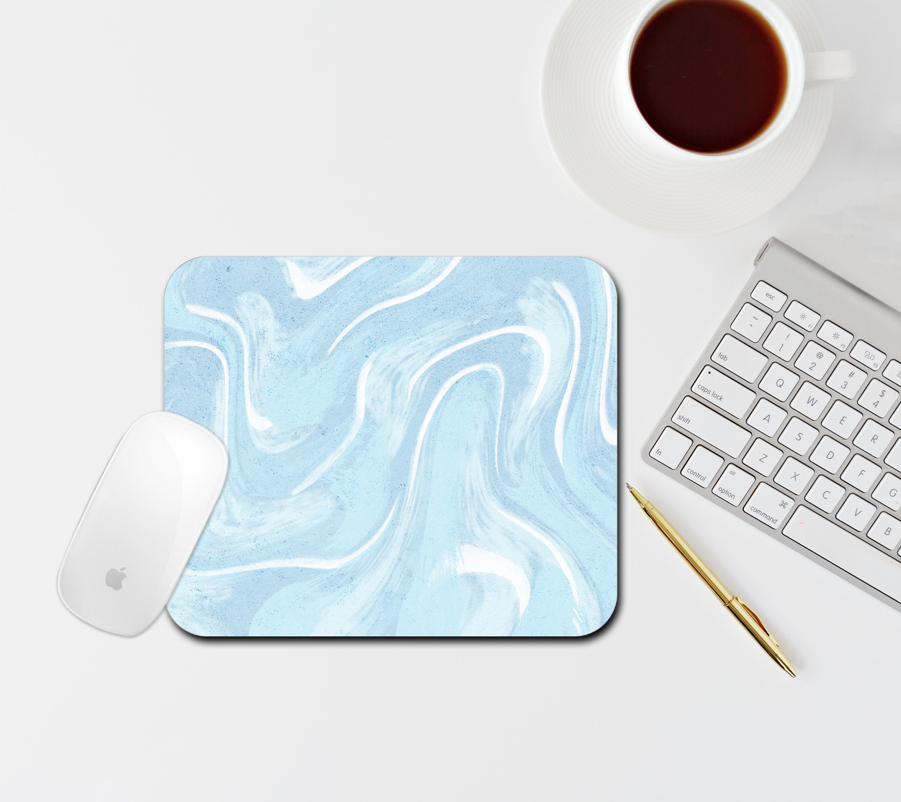Blue Marble Mousepad Panel de ratón redondo Mouse Pad | Etsy