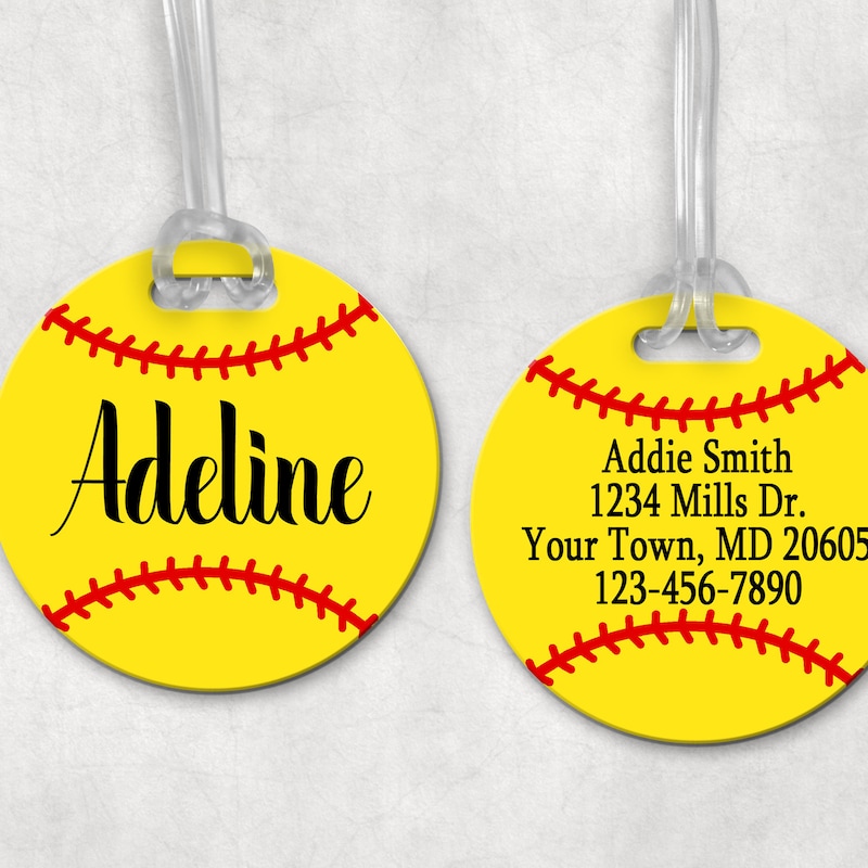 Girl Softball Luggage Tag - Etsy