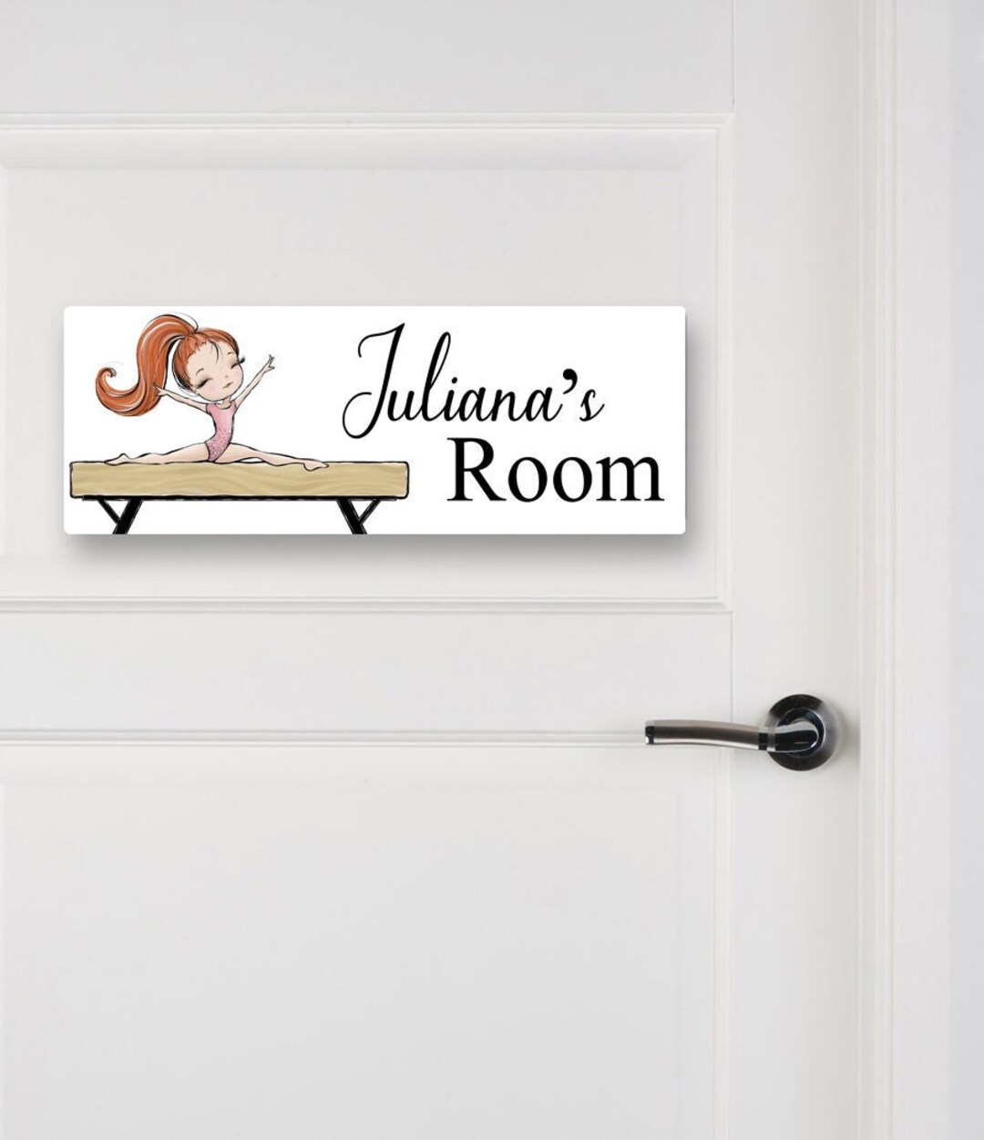 Personalized Gymnast Name Sign, Gymnastics Aluminum Door Sign, Gift for ...