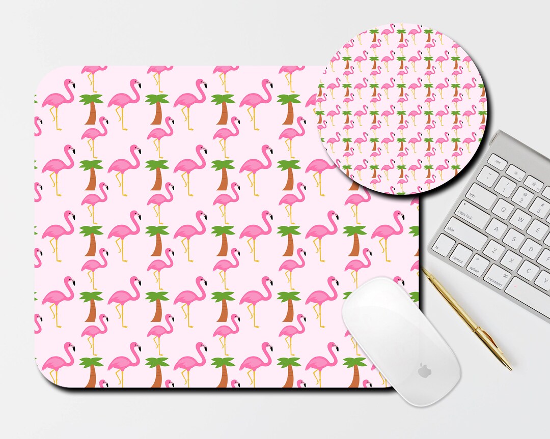Flamingo Mouse Pad and Coaster Set, Desk Accessories, Office Staff Gift ...