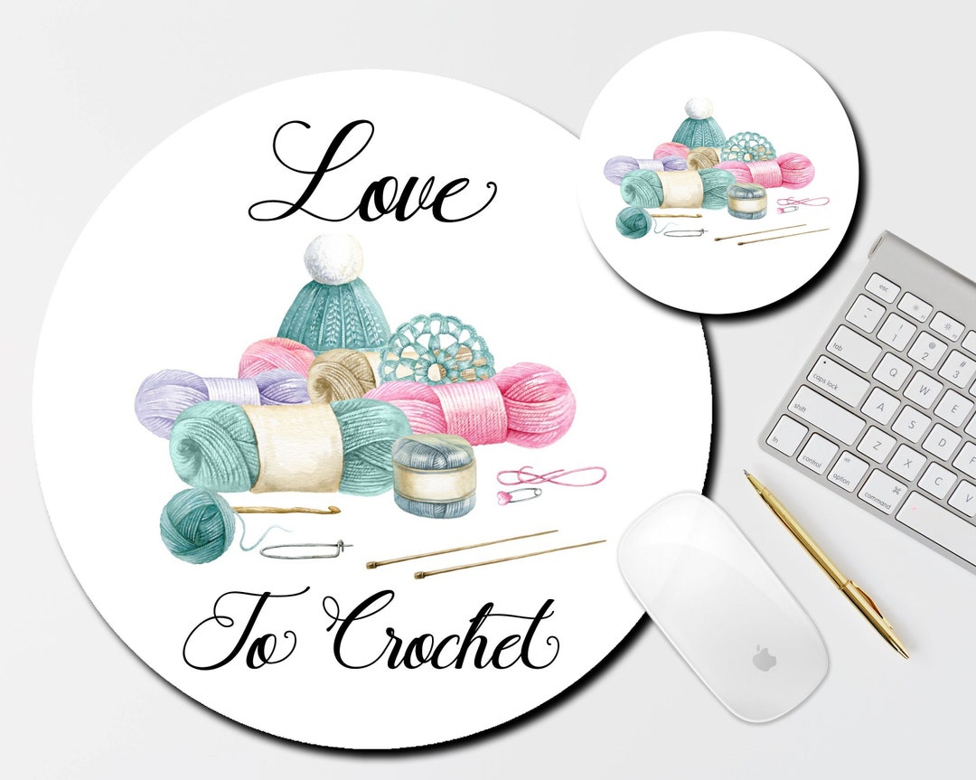 Knitting Mouse Pad, Knitting Gift, Desk Accessories, Gift for Crafter ...