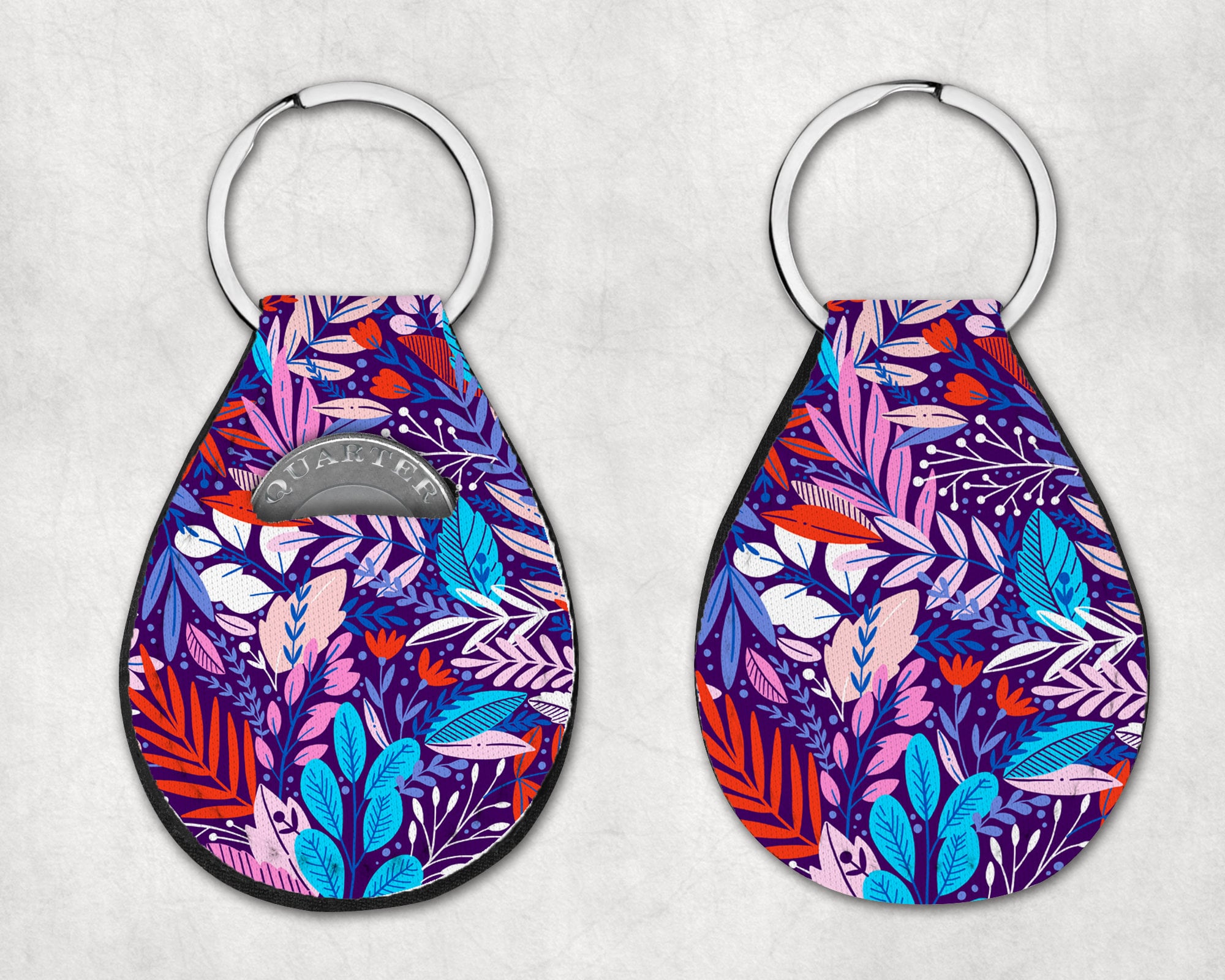 Personalized Quarter Holder Keychain, Quarter Keeper, Coin Holder - Etsy