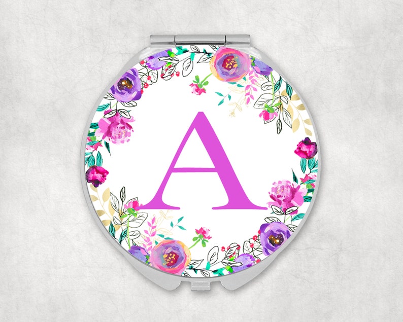 Personalized Compact Mirror Custom Flower Mirror Girls - Etsy