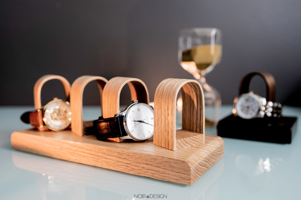 Personalized Oak Watch Stand for 4 Watches – Handcrafted Display - Etsy