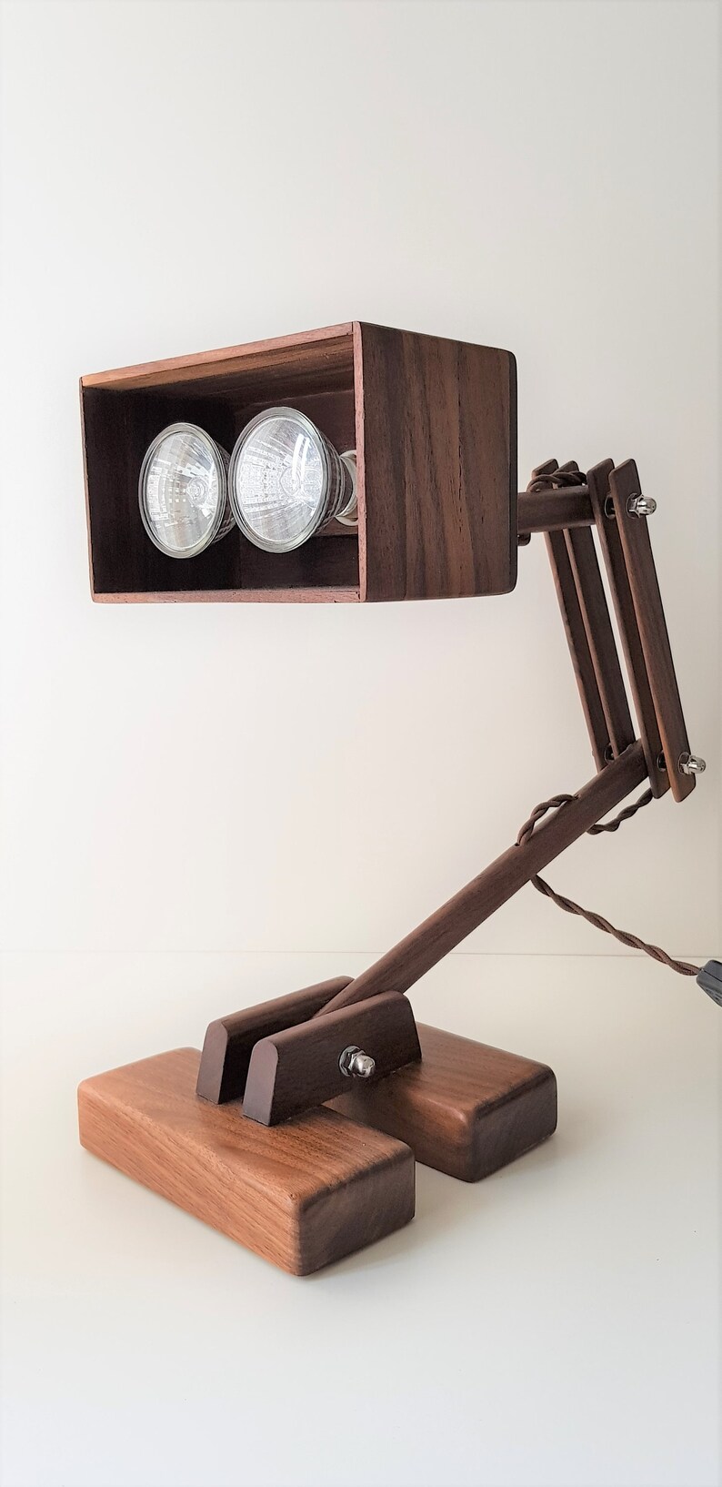 ALPHA Desk Lamp Made From Solid Black Walnut - Etsy