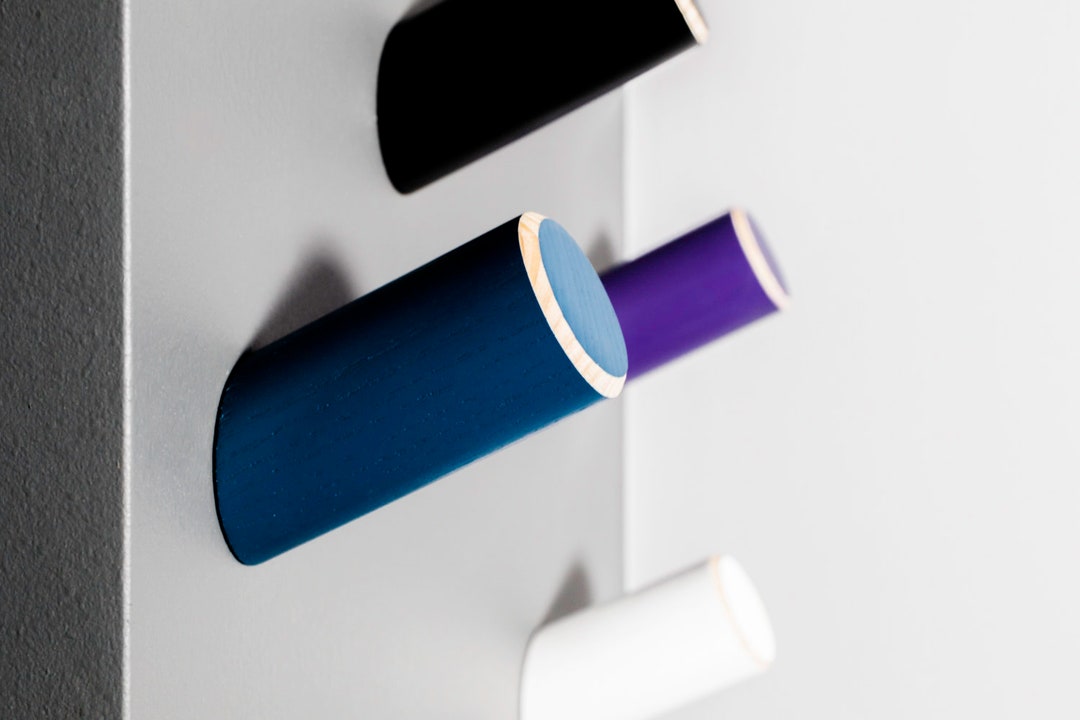 Funky Wooden Coat Hooks: Modern Multi-colour Design - Oak - Etsy
