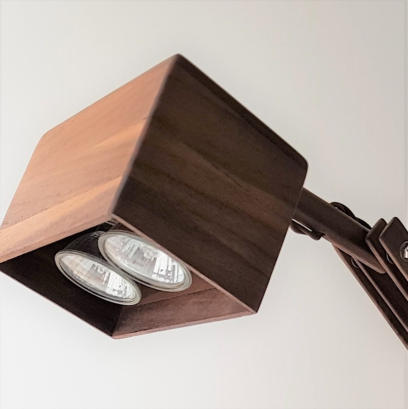 ALPHA Desk Lamp Made From Solid Black Walnut - Etsy