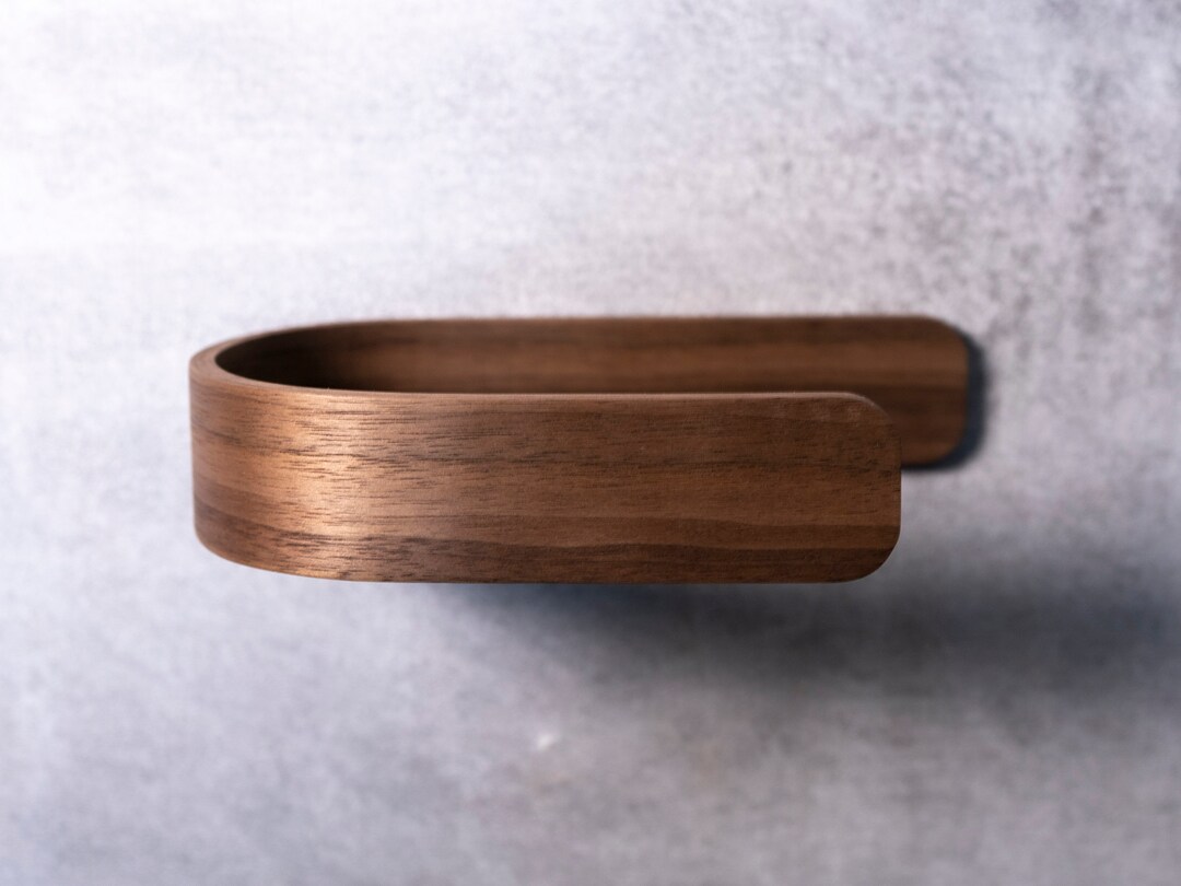 Paar Luxus selbstklebende gebogene Holz Vorhang Halter aus massivem ...