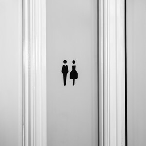 Modern Matt Black Unisex Toilet Sign: Minimalist Bathroom Decor - Etsy
