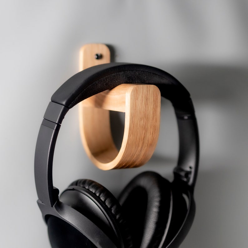 Duo S Oak Wall Headphone Stand Dock Mount - - Etsy
