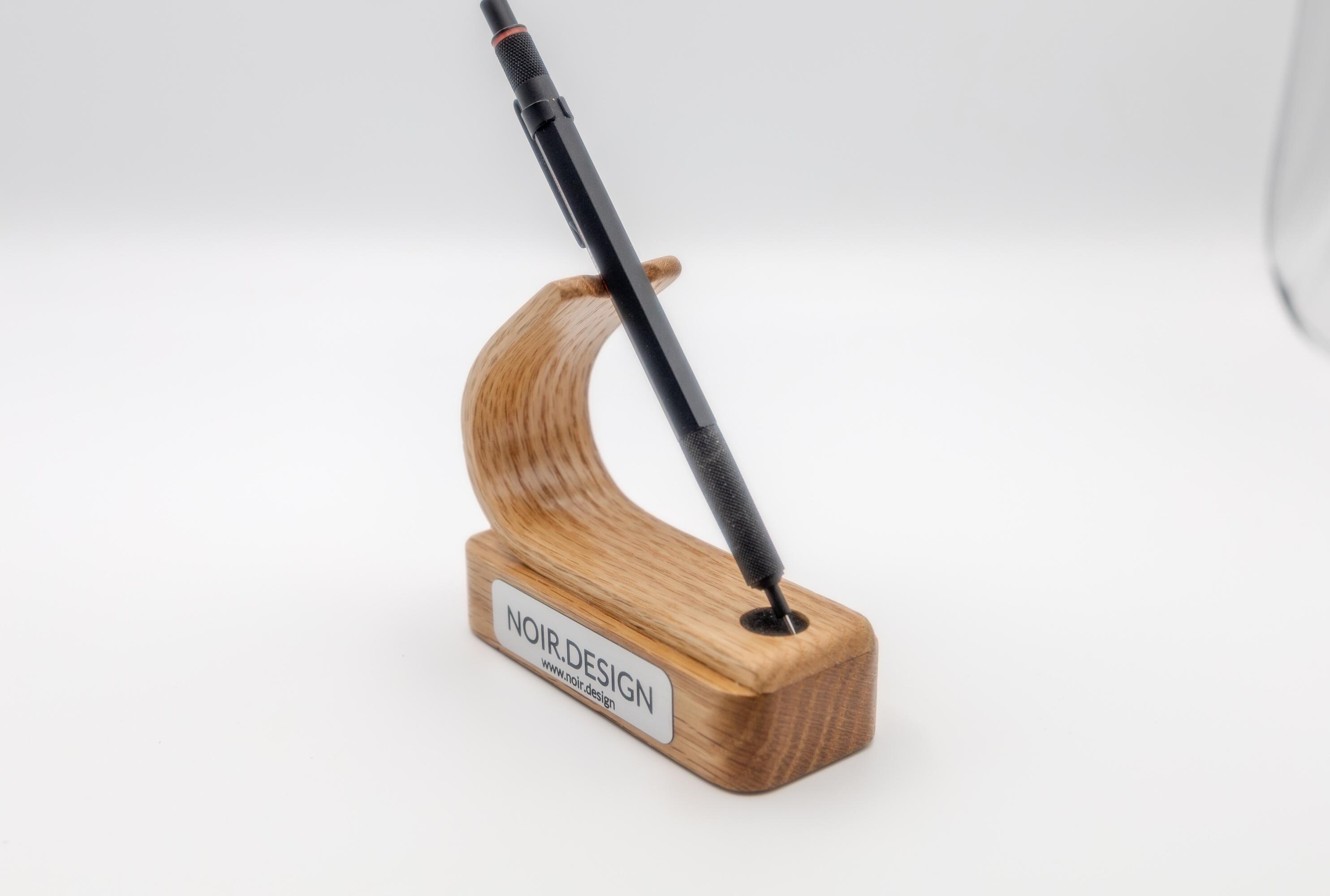 Personalised Luxury Wooden Pen Stand – Walnut, Oak or Ash Desk Display ...