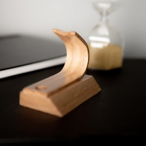 Modern Oak Pen Stand: Bent Wood Desk Accessory - Etsy