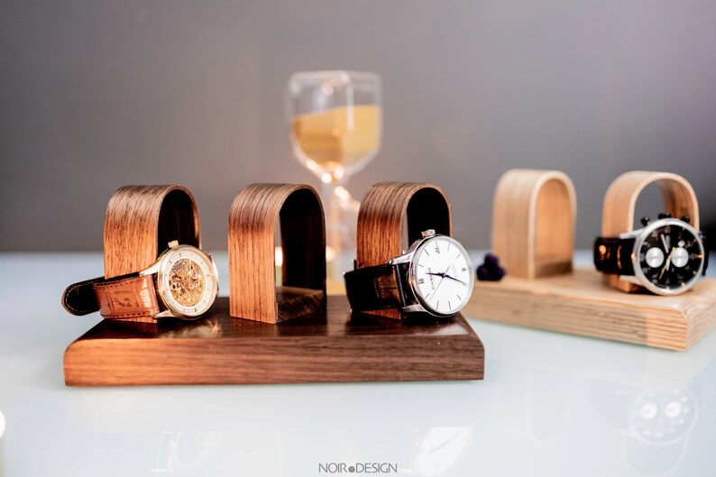 Personalised Watch Stand Display Holds 3 Watches Wooden Oak | Etsy