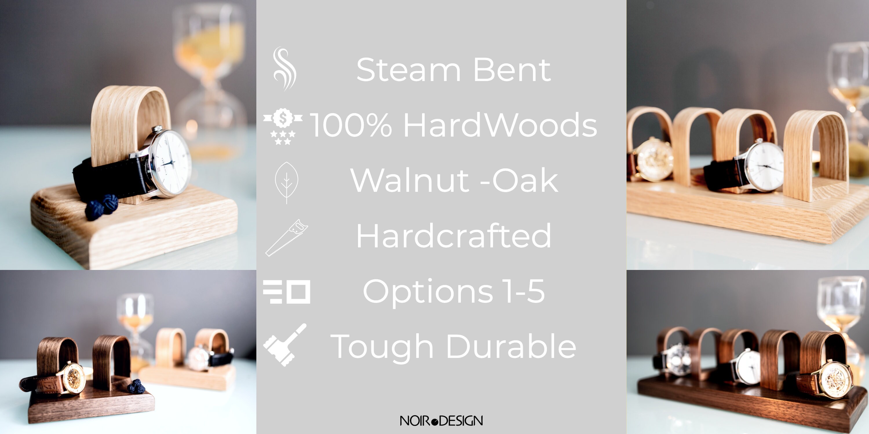 Personalised Watch Stand Display Holds 3 Watches Wooden Oak - Etsy