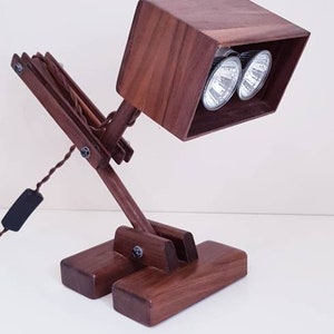 ALPHA Desk Lamp Made From Solid Black Walnut - Etsy