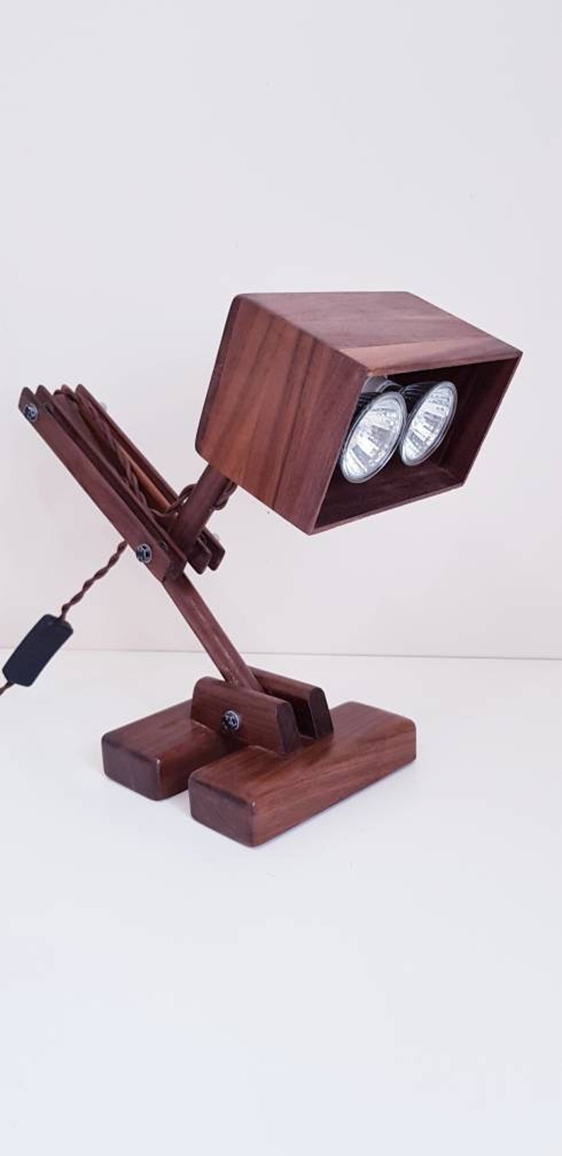 ALPHA Desk Lamp Made From Solid Black Walnut - Etsy