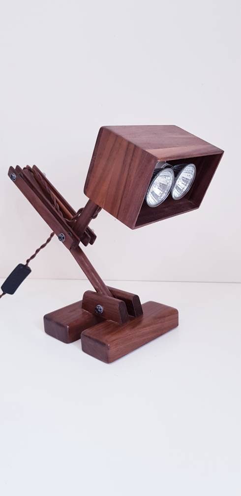 ALPHA Desk Lamp Made From Solid Black Walnut | Etsy