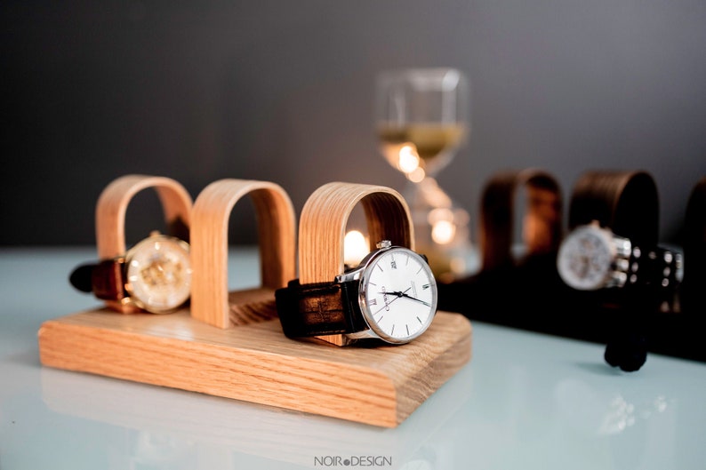 Personalised Watch Stand Display Holds 3 Watches Wooden Oak | Etsy