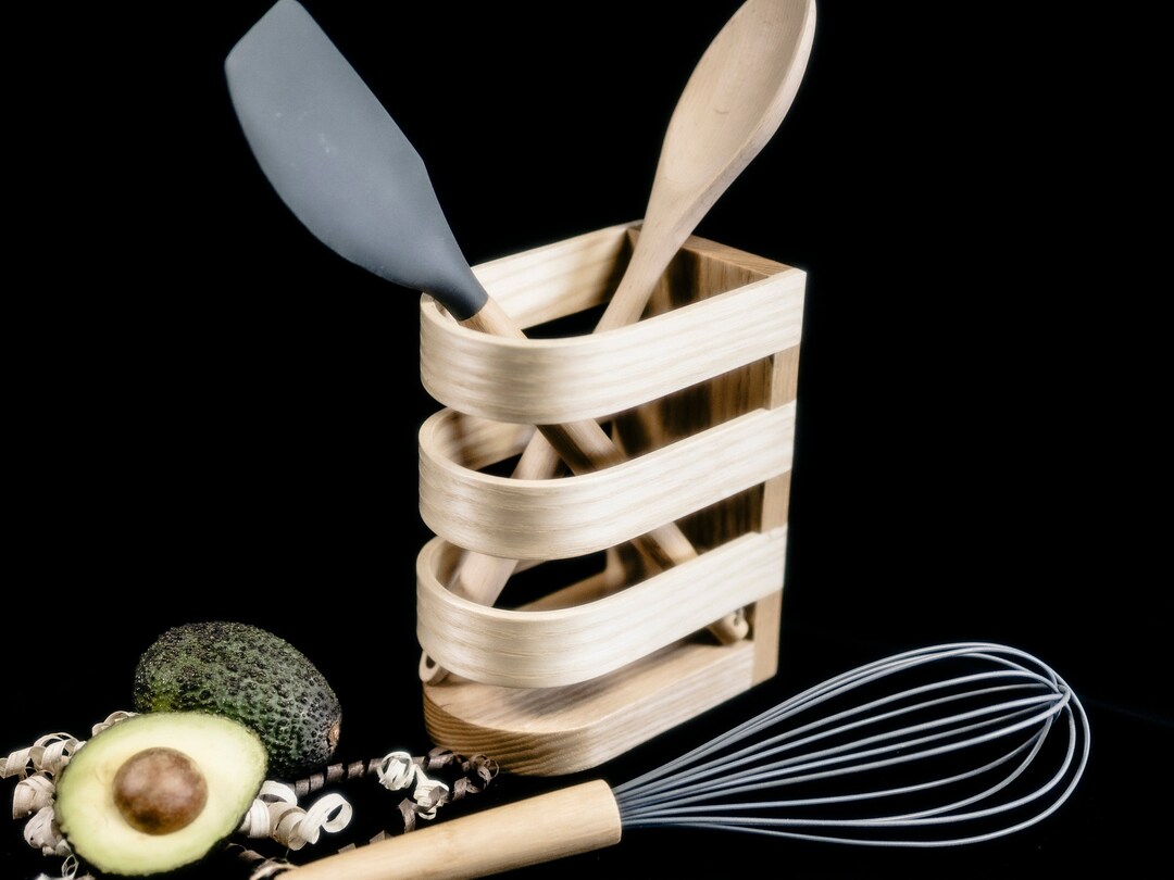 Lux Ash Utensils Holder | Wooden Utensils Pot | Kitchen Storage | Home ...