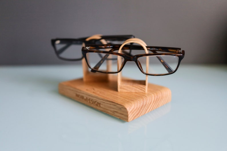 Personalized Eyeglass Holder: Solid Wood Two-glasses Stand - Etsy