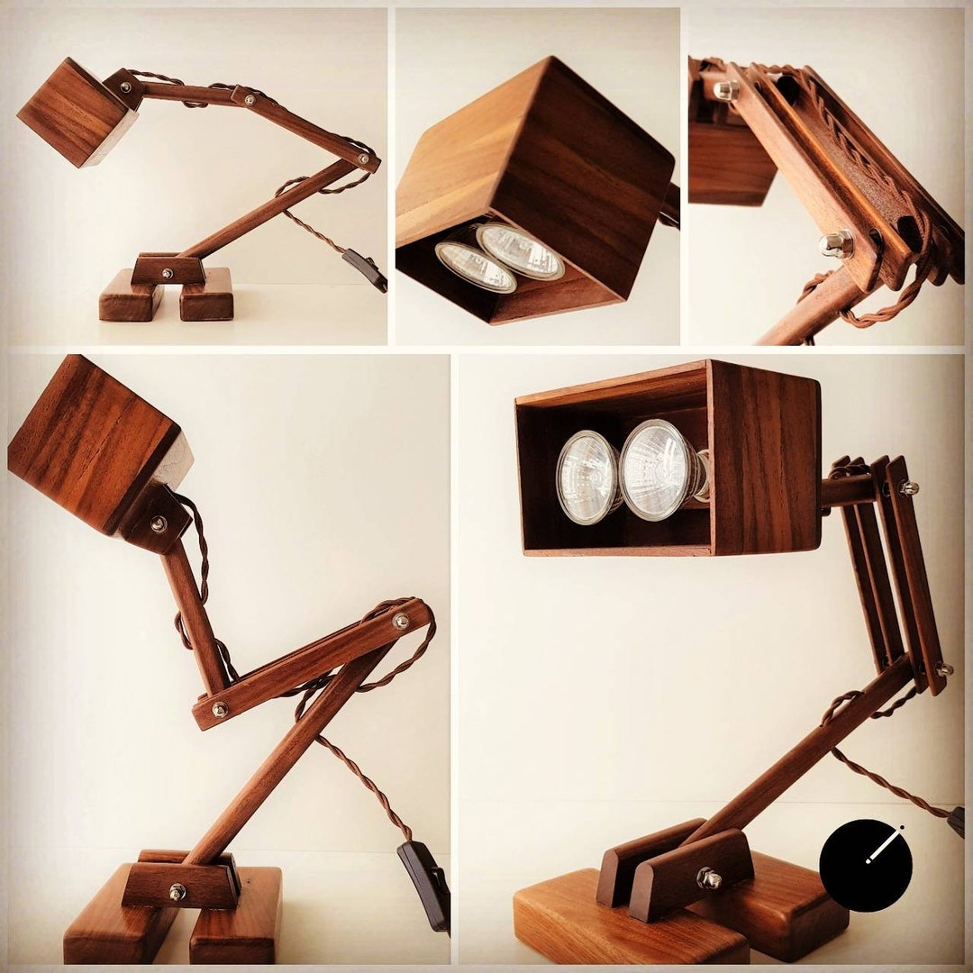 ALPHA Desk Lamp Made From Solid Black Walnut - Etsy