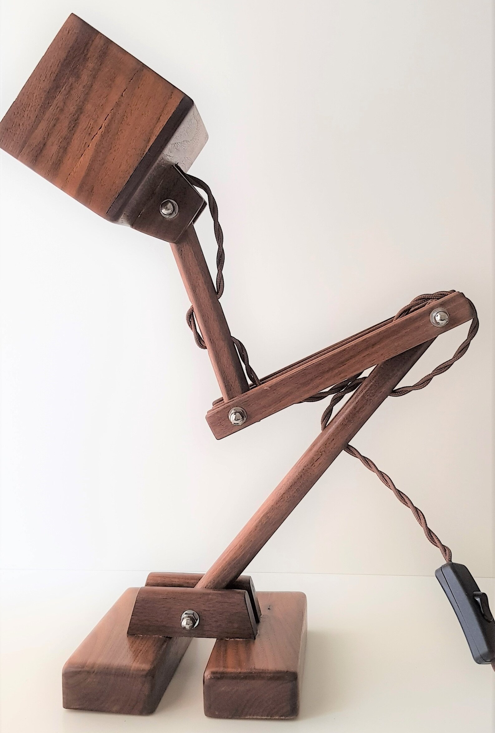 ALPHA Desk Lamp Made From Solid Black Walnut - Etsy UK