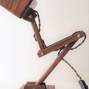ALPHA Desk Lamp Made From Solid Black Walnut - Etsy