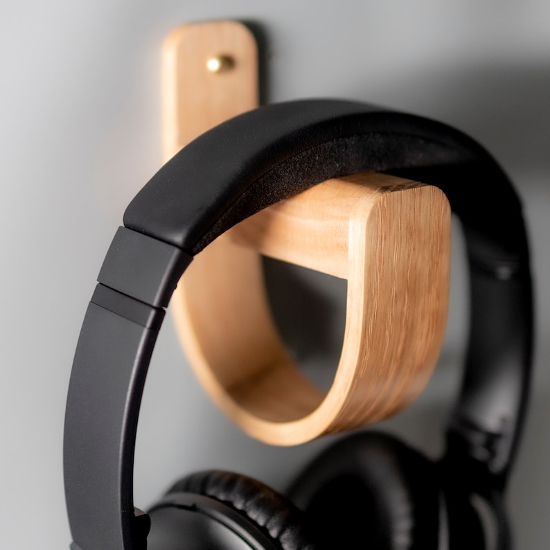 Duo S Oak Wall Headphone Stand Dock Mount - - Etsy