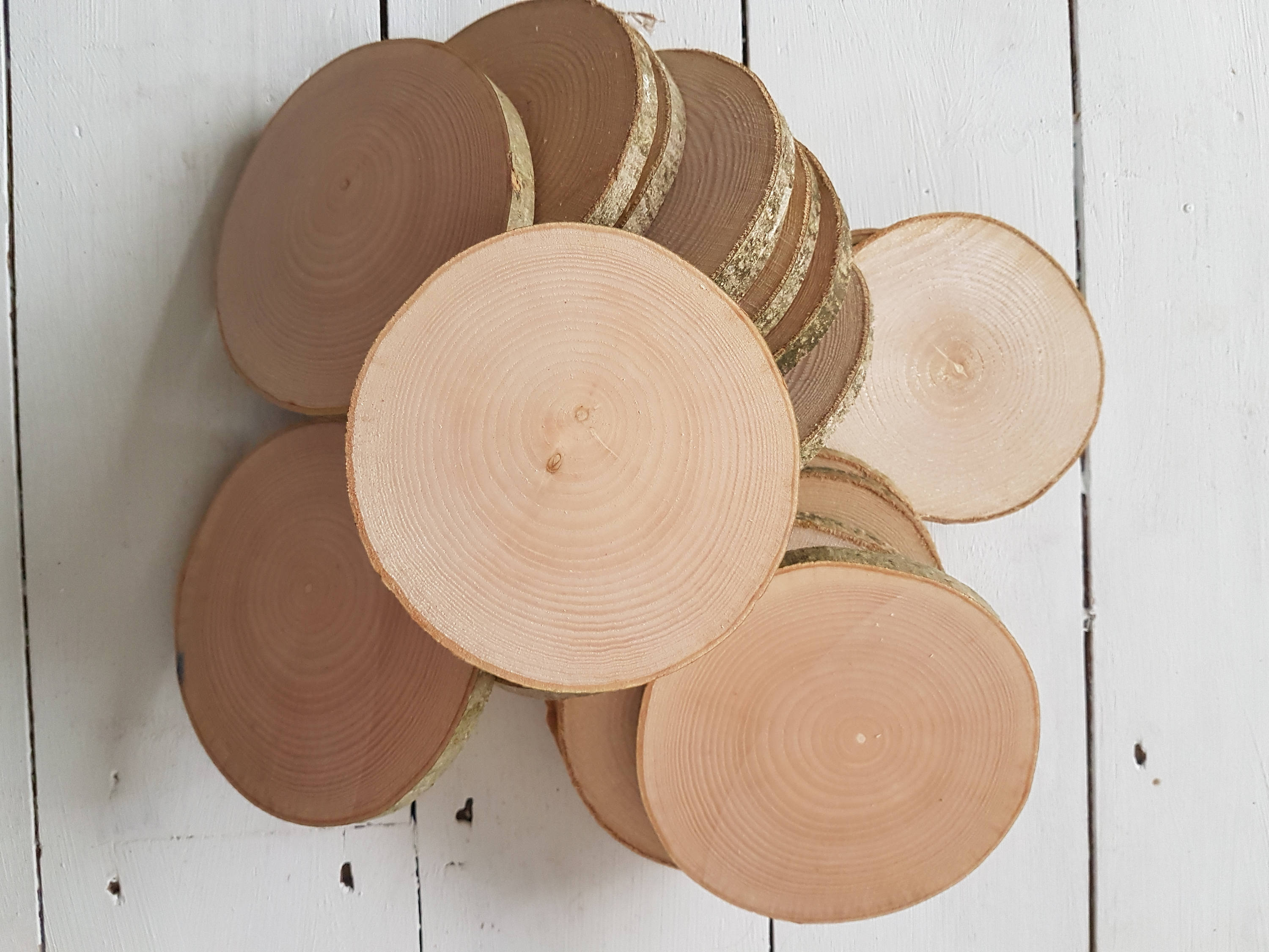 10-100pcs 8-9cm Wood Log Slices Discs Round Wedding Pyrography - Etsy UK