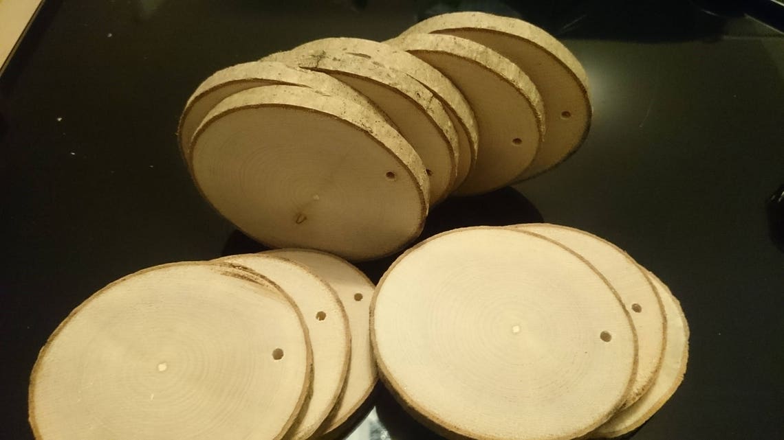 Wood Log Slices Discs Round Wedding Pyrography Rustic DIY | Etsy