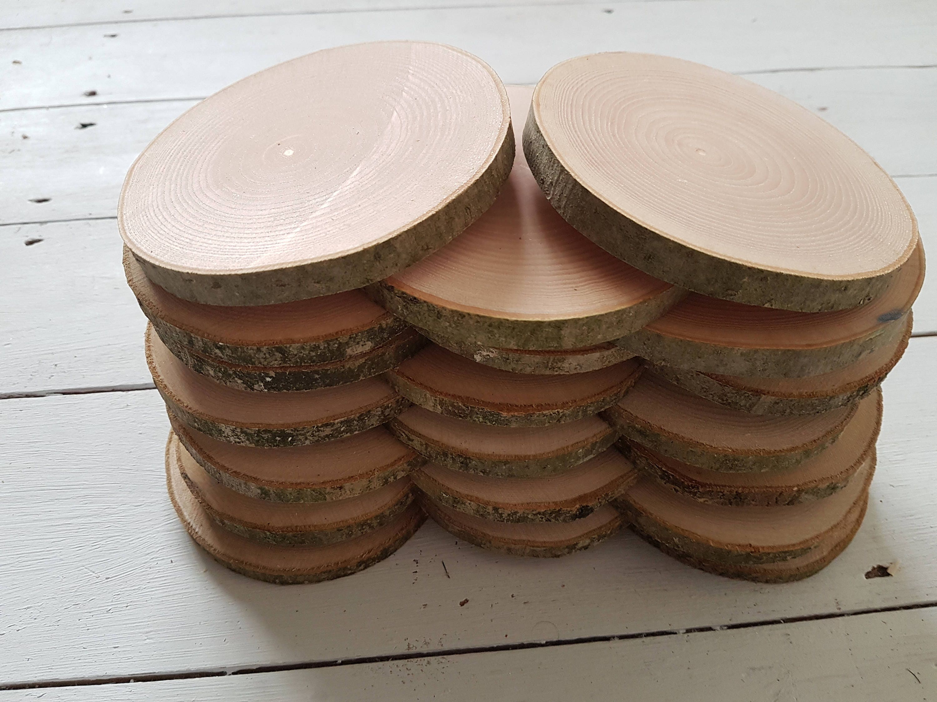 10-100pcs 8-9cm Wood Log Slices Discs Round Wedding Pyrography - Etsy UK