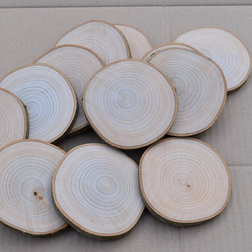 Wood Log Slices Discs Round Wedding Pyrography Rustic DIY | Etsy UK